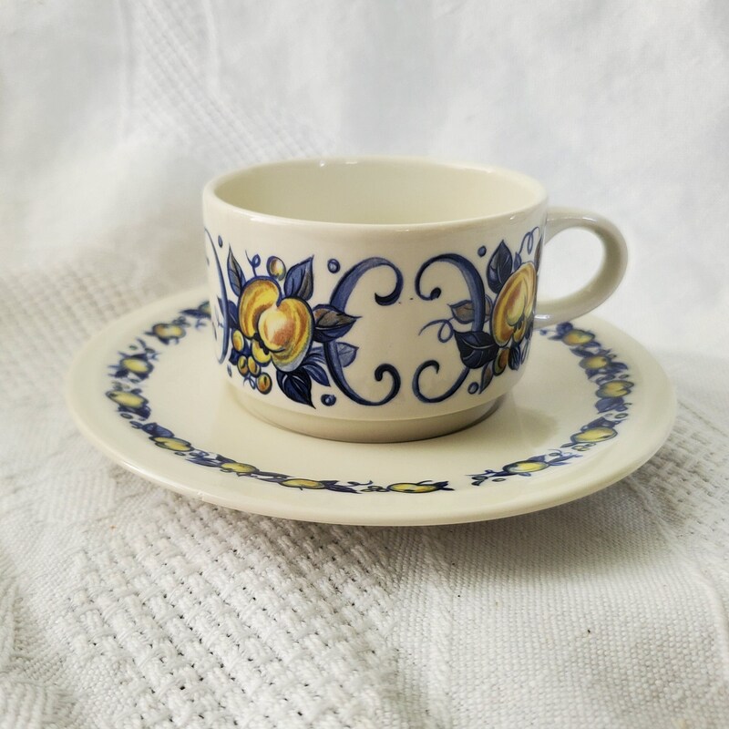 European Coffee Cup and Saucer - Etsy