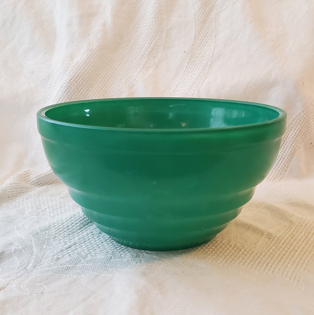 VINTAGE Anchor Hocking Rainbow Beehive Mixing Bowl, Green - Etsy