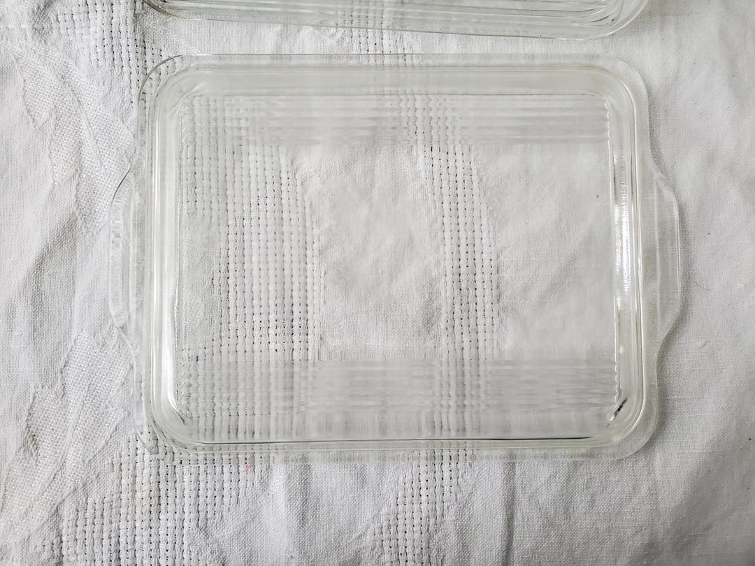 VINTAGE Pyrex Large Glass Refrigerator Jar #503-C Ribbed Lids, Two to ...