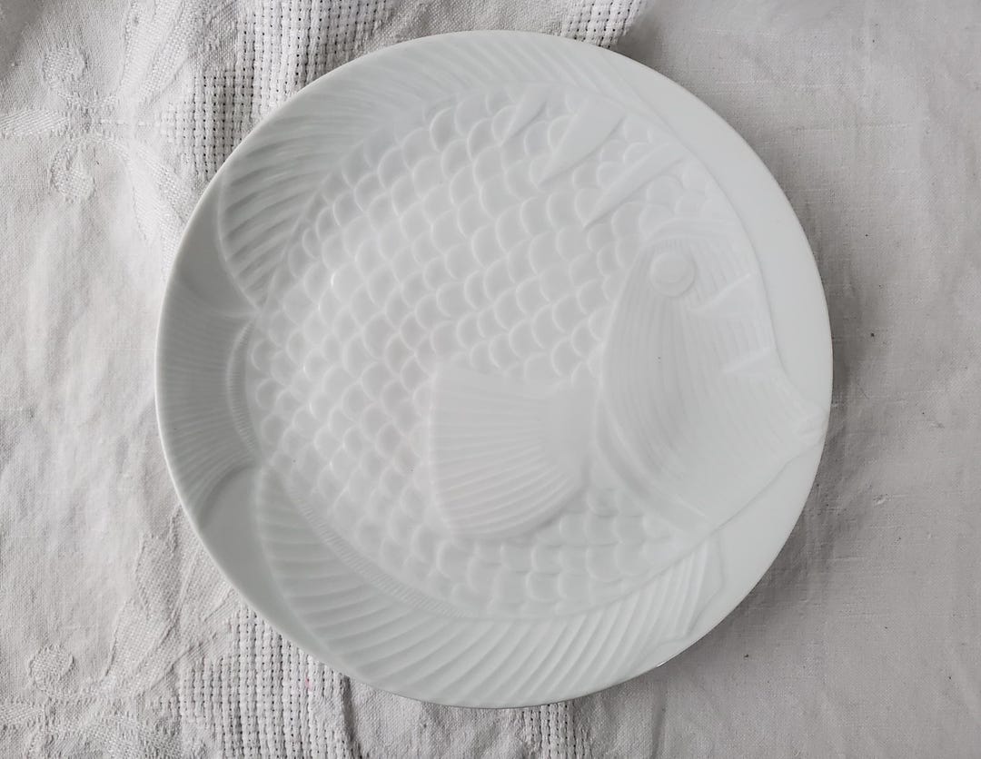 Set of 2 Dansk Porcelain Embossed Fish Dinner Plates - Etsy