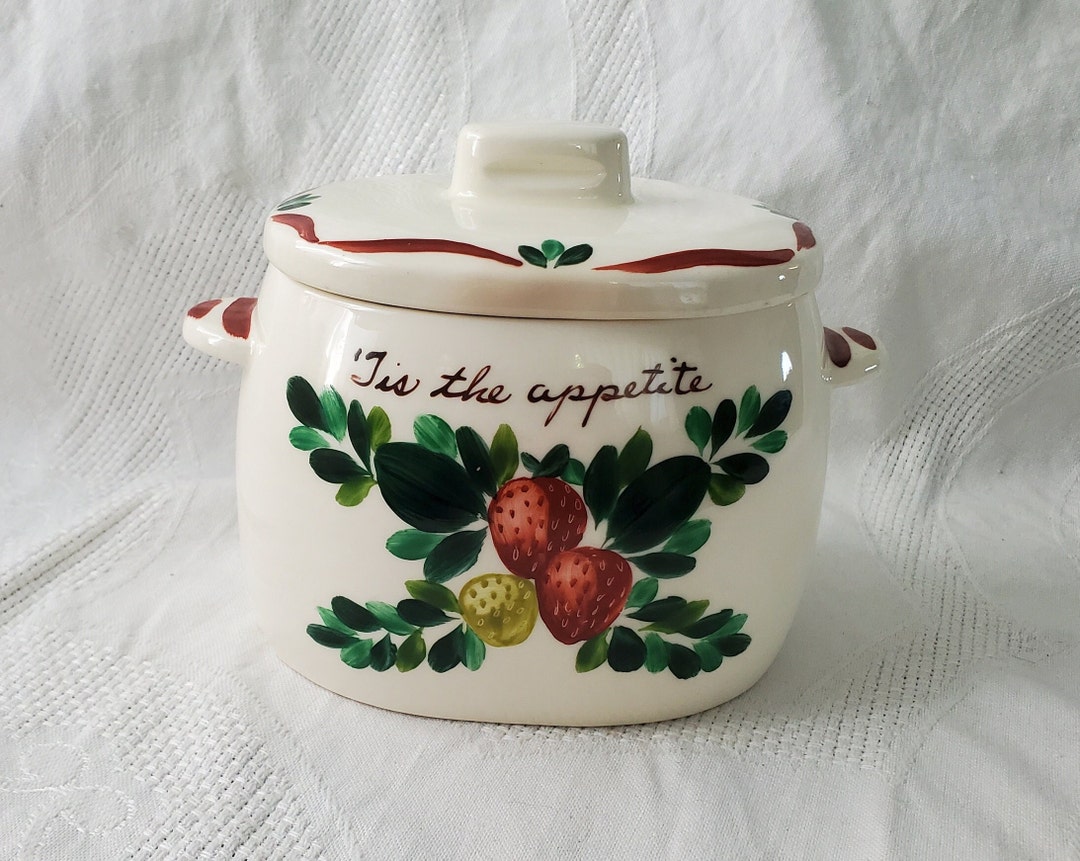 Bauer Hand Painted Covered Casserole/bean Pot/canister - Etsy