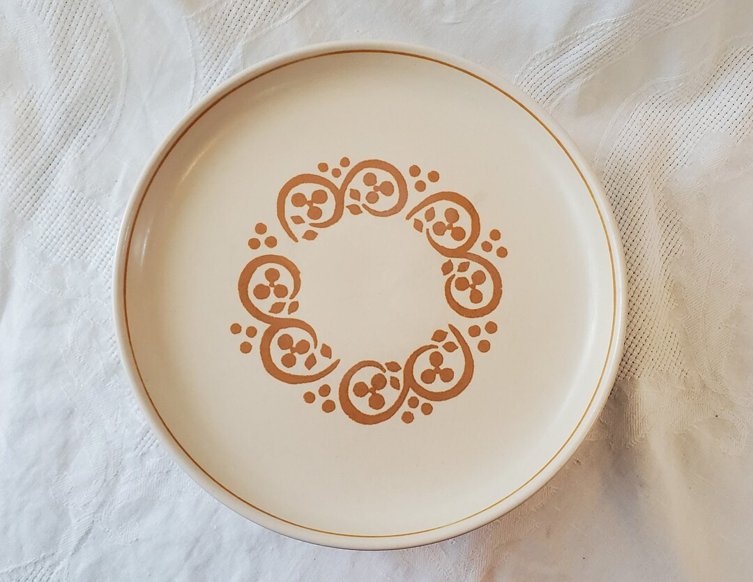 VINTAGE Denby english Brown Scroll Pattern Dinner Plates With Ramshead ...