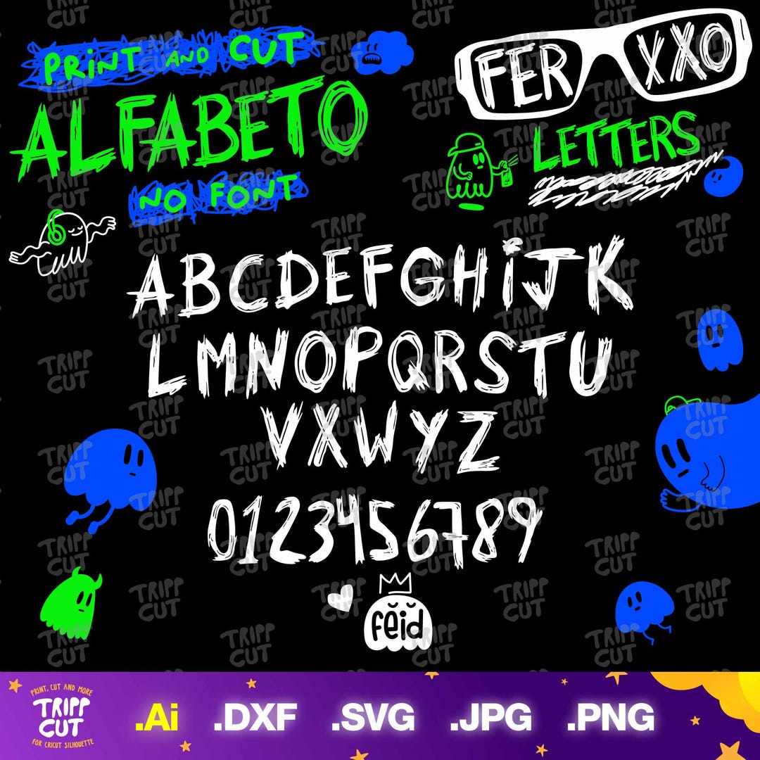 Buy Ferxxo Feid Alphabet PNG,JPG,SVG Alphabet Feid Ferxxo, Print and ...