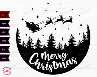 Flying Santa Svg | Etsy