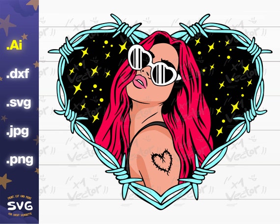 Karol G Svg/dxf/png/jpg Heart Tattoo Bichota Jpg Karol G Red - Etsy ...
