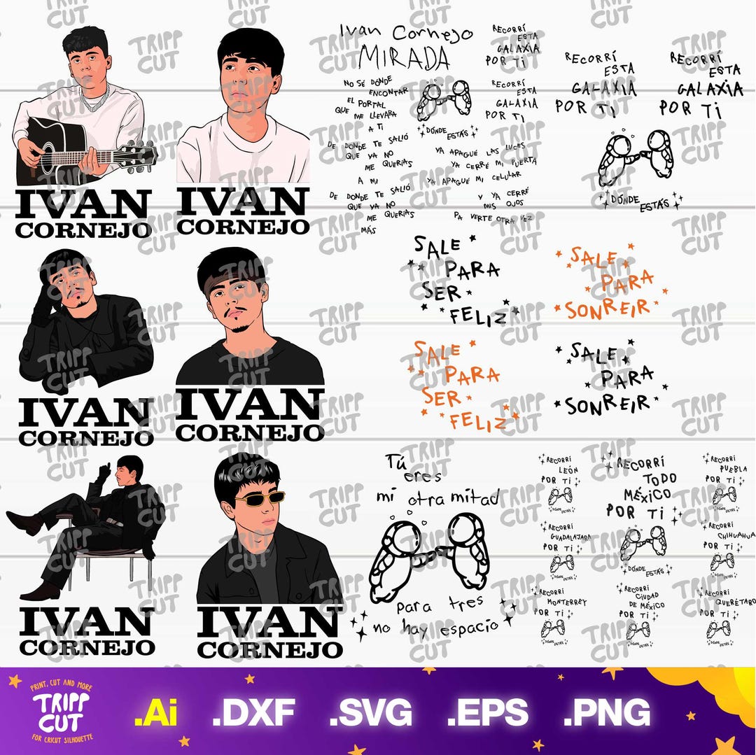 Ivan Cornejo Bundle PNG,JPG,SVG Regional Mexicano Png, Digital Files ...