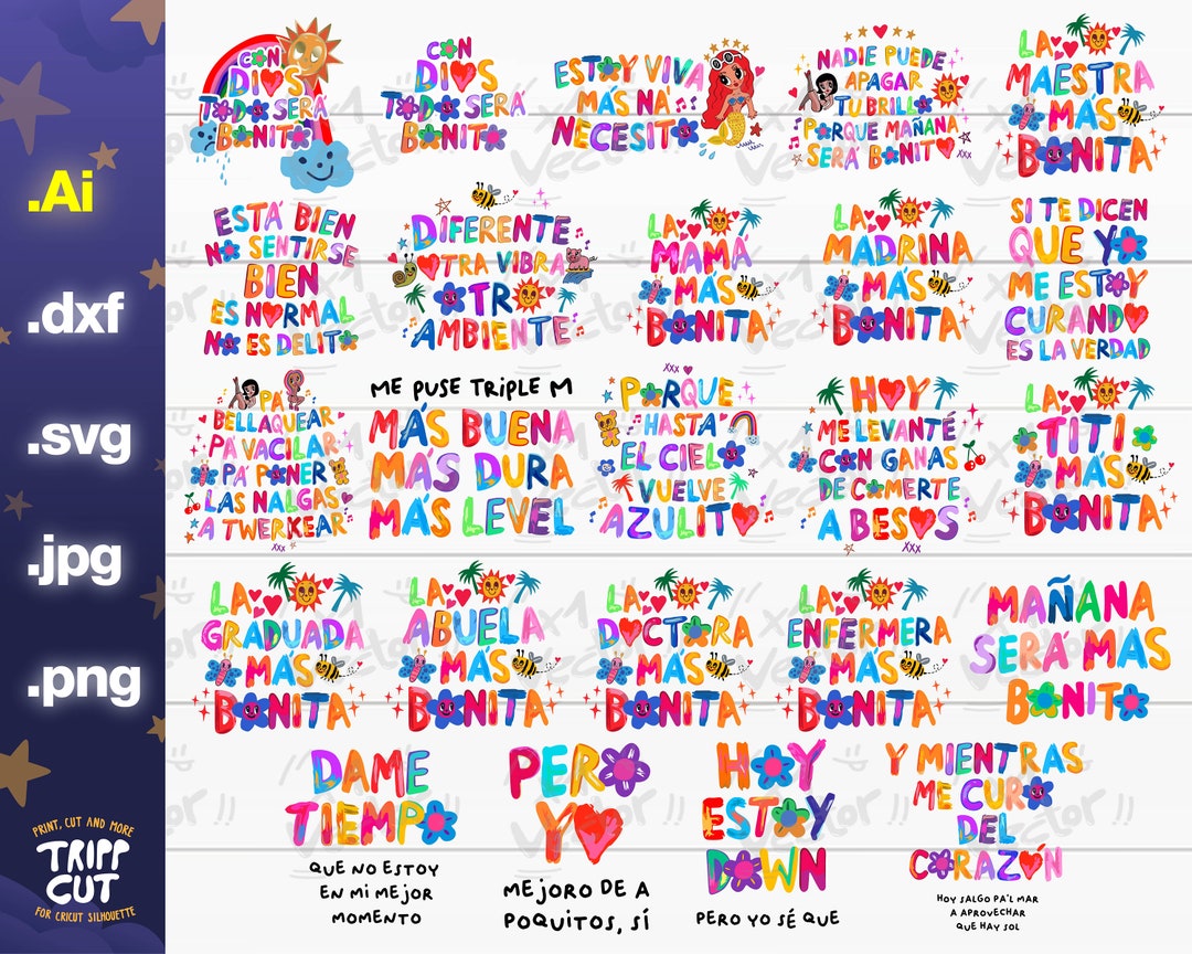 Karol G Bundle Mañana Será bonito Frases PNG, JPG, SVG, Dxf Frases ...