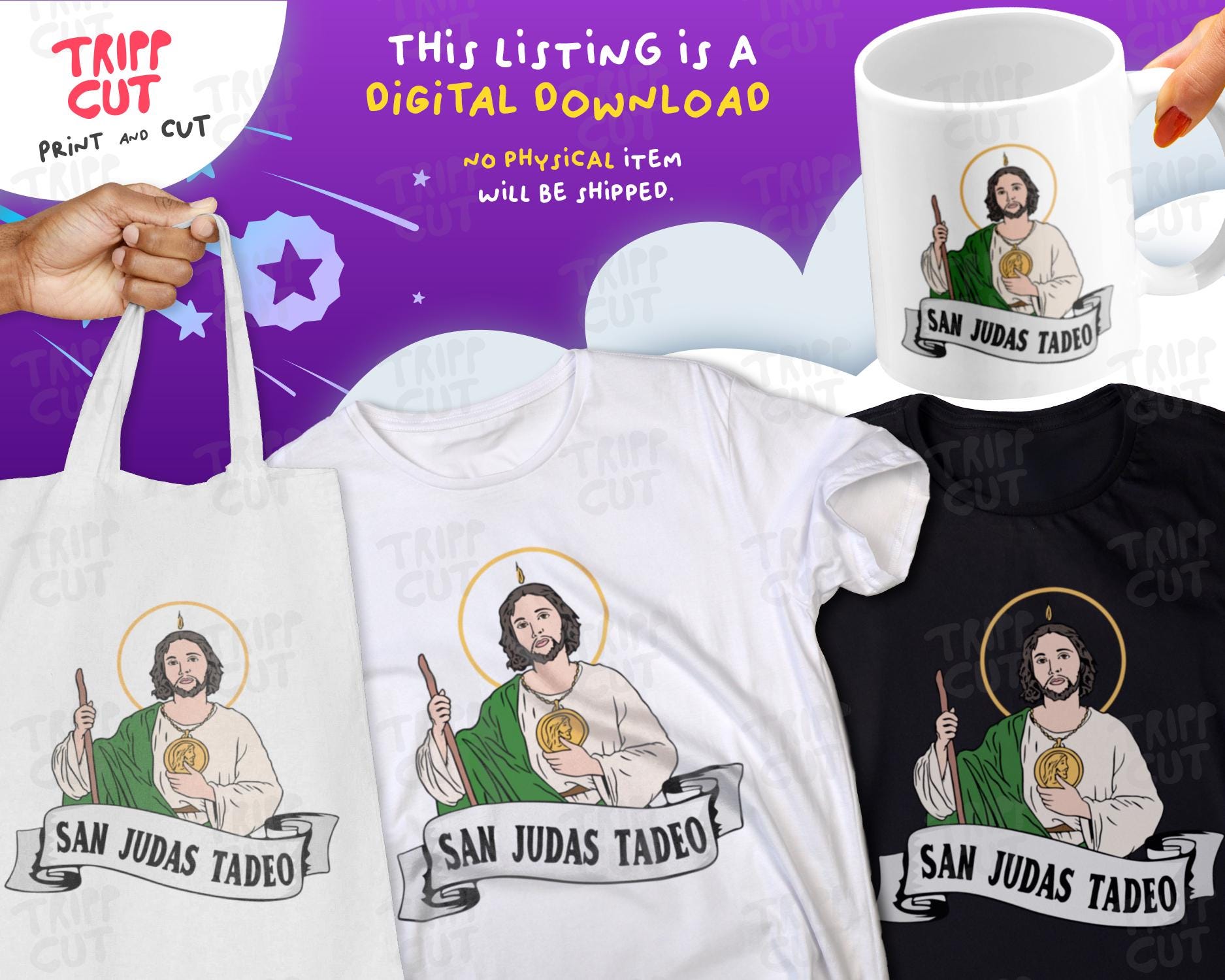 Saint Jude Thaddeus SVG,JPG,PNG Saint Jude Clipart, Prayer of Faith Png ...