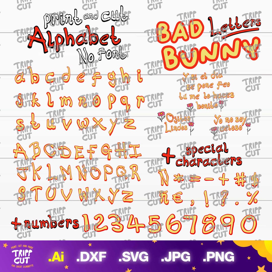 Bad bunny Solo Alfabeto SVG/DXF/JPG/Png Un verano sin ti - Etsy España