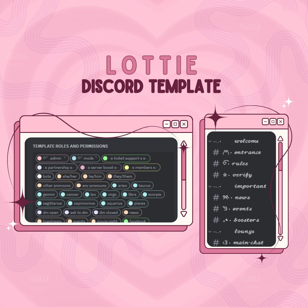 Lottie Friend Hangout Discord Server Template Simple Discord Sever for ...