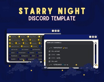 Discord Starry Night Server Template - Etsy