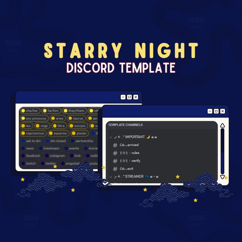 Starry Night Discord Server Template Great for Streamers - Etsy Australia