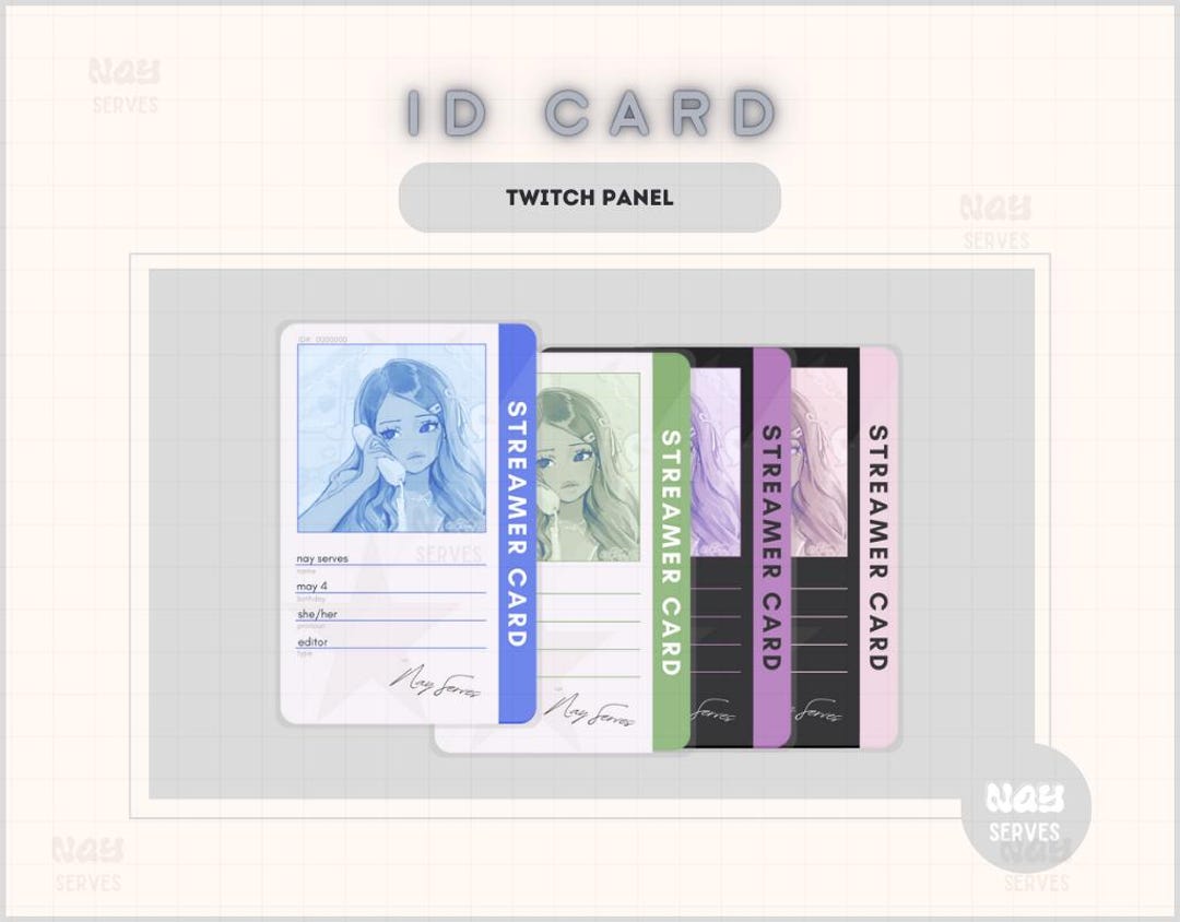 Twitch ID Card Panel – Customizable for Gamers, Streamers, and Creators ...