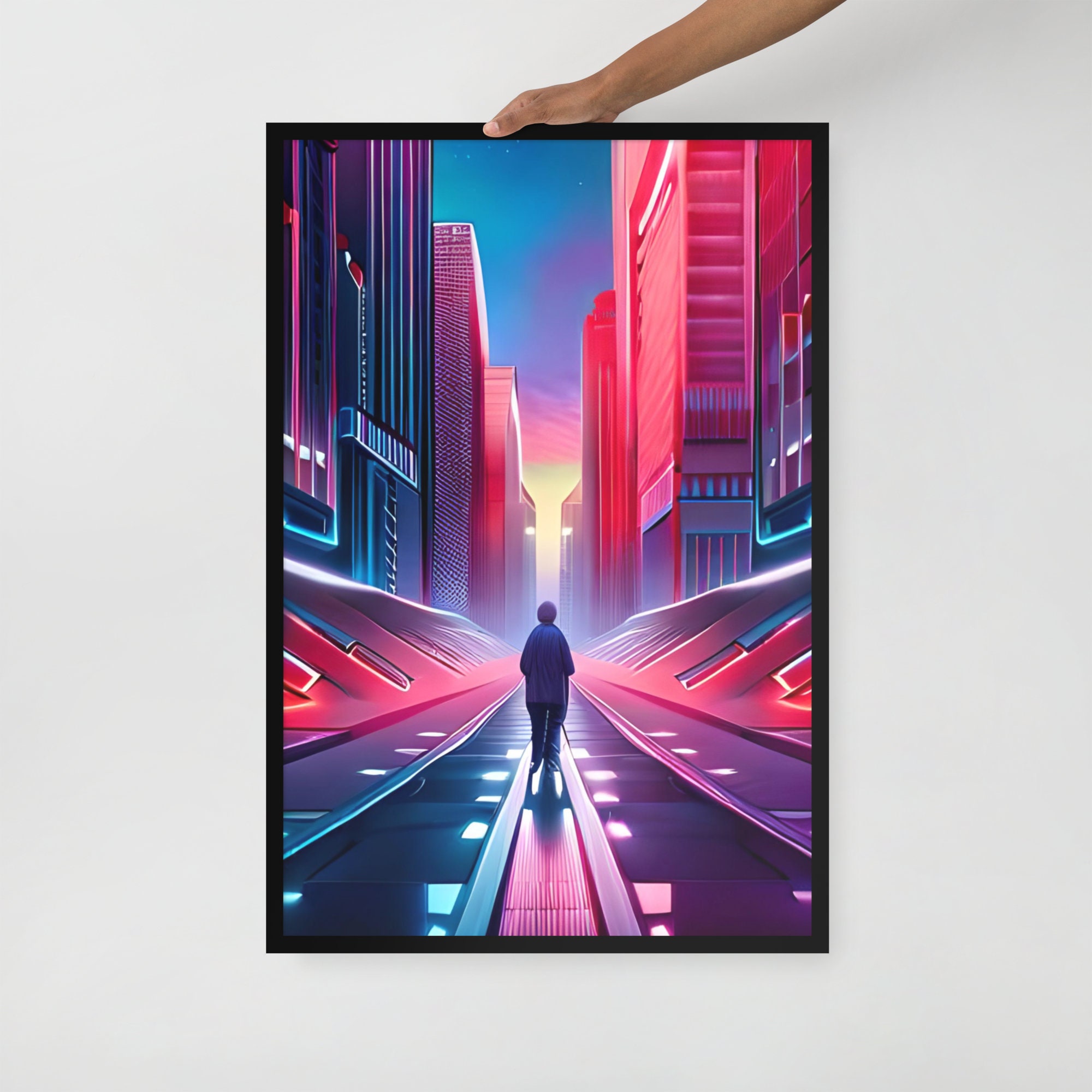 Neon Futuristic Art Bundle, Printable Wall Art, Sci Fi Concept, 24 X 36 ...