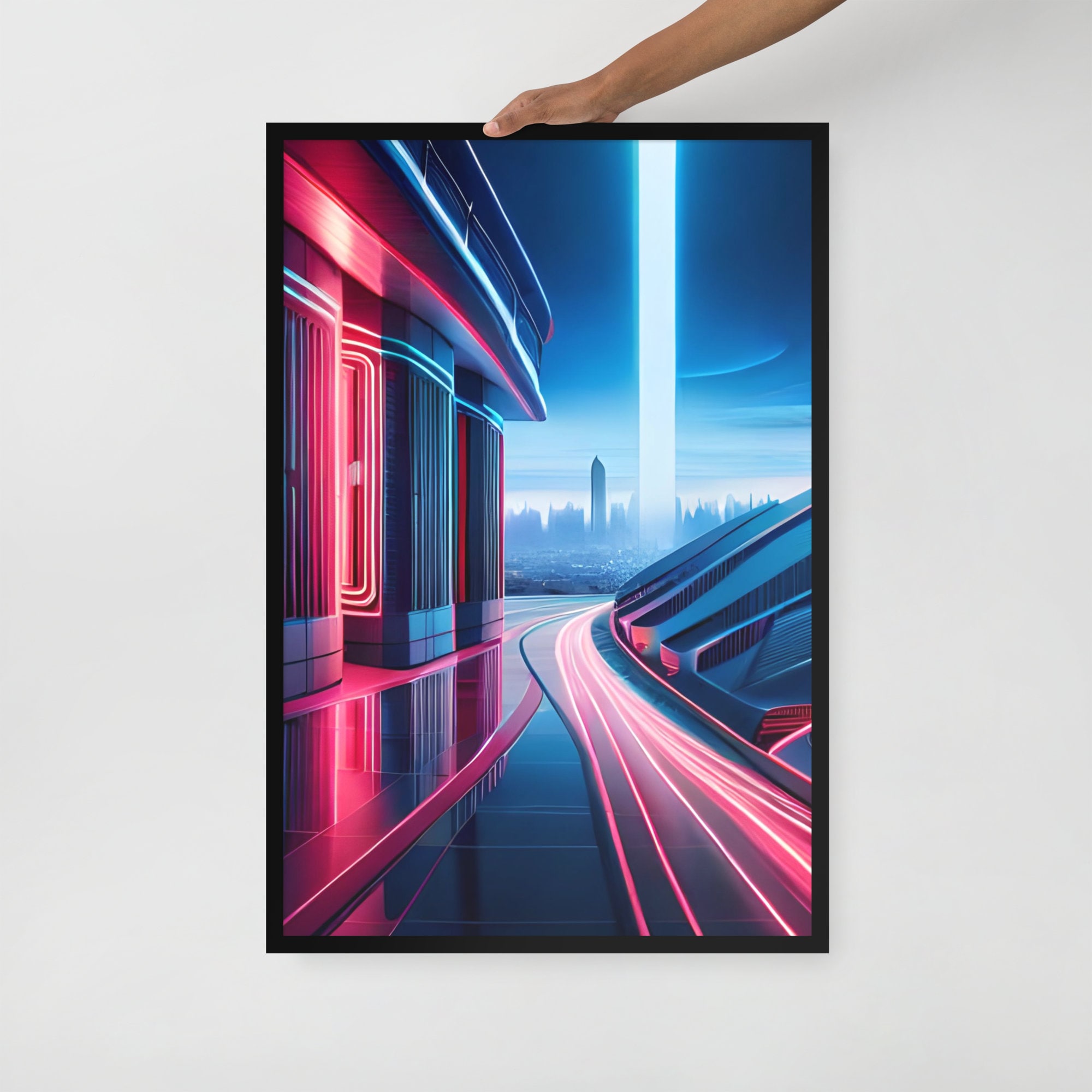 Neon Futuristic Art Bundle, Printable Wall Art, Sci Fi Concept, 24 X 36 ...