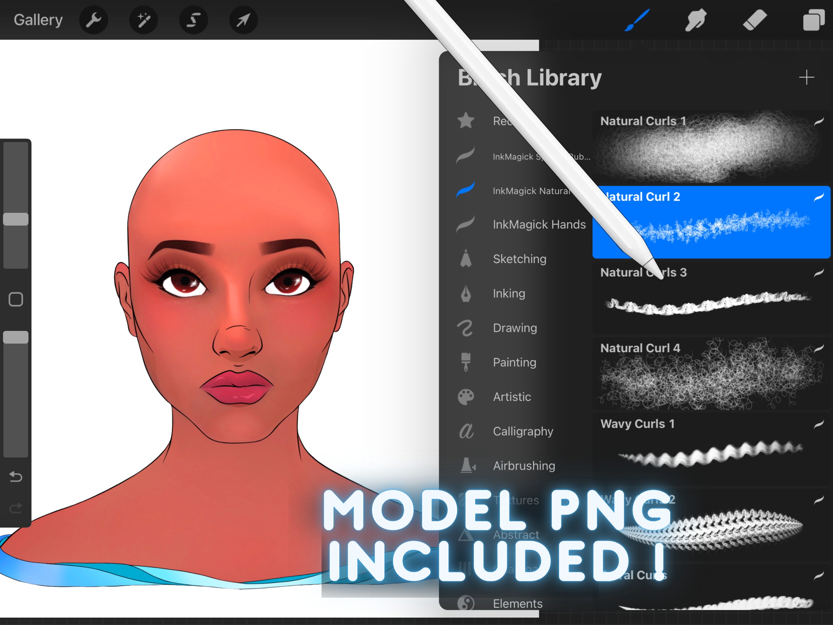 Procreate Curly Hair Brushes, iPad Procreate Brushes, Procreate Natural Hair Brushes, Procreate ...