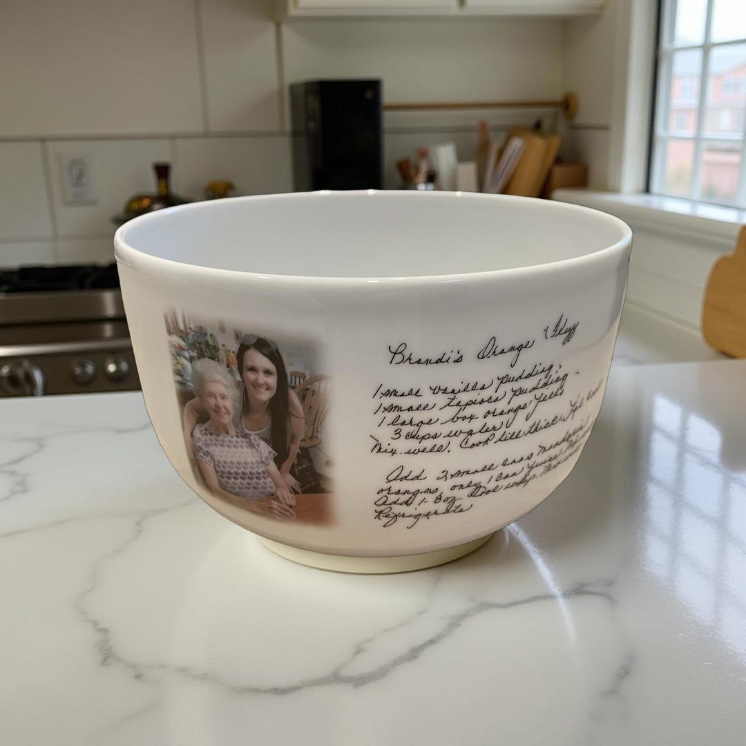 Mixing Bowl Personalized, Handwritten Large Mixing Bowl, Popcorn Bowl ...