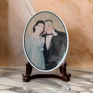 Headstone Photo Plaque - Personalized Memorial Oval Tribute, Attach to ...