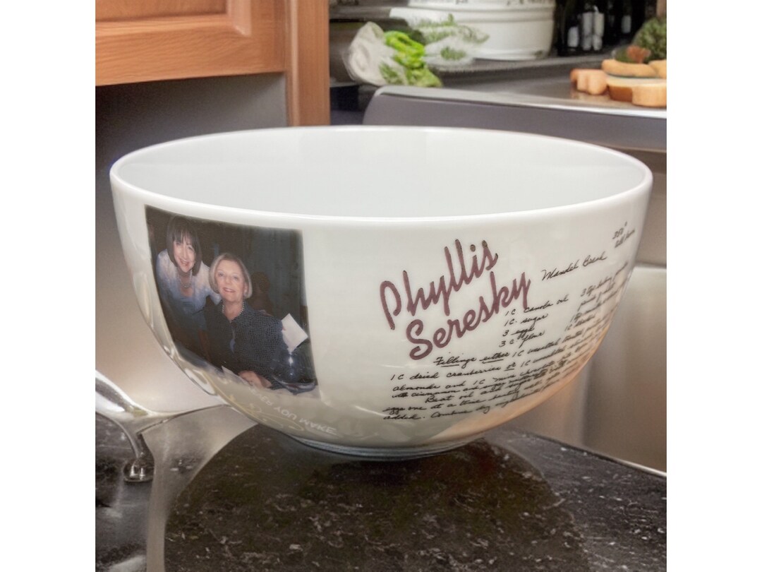 Mixing Bowl Personalized, Handwritten Large Mixing Bowl, Popcorn Bowl ...