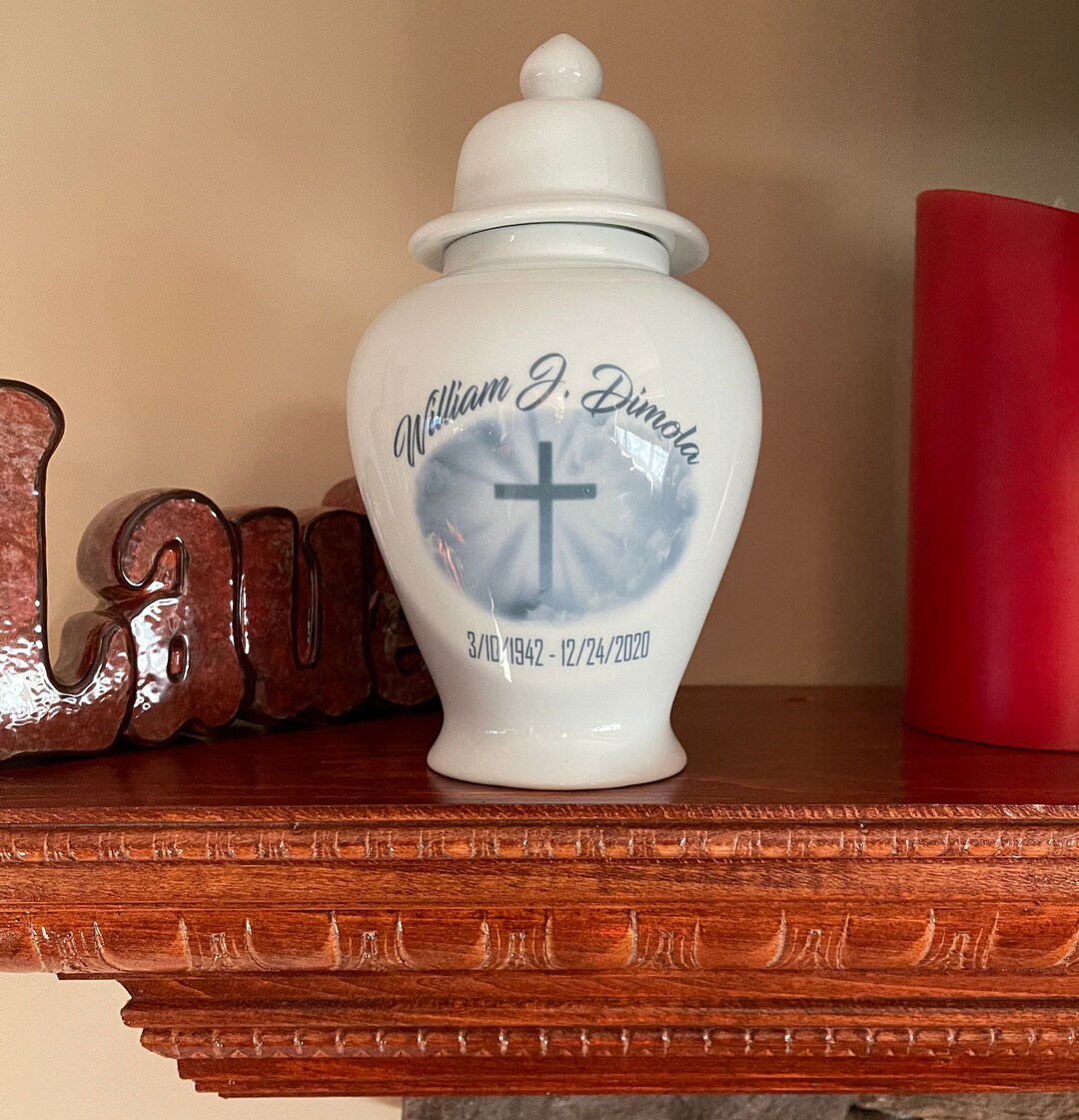 Cremation Urn, Simple Urn for Ashes, Personalized Porcelain Urn With ...