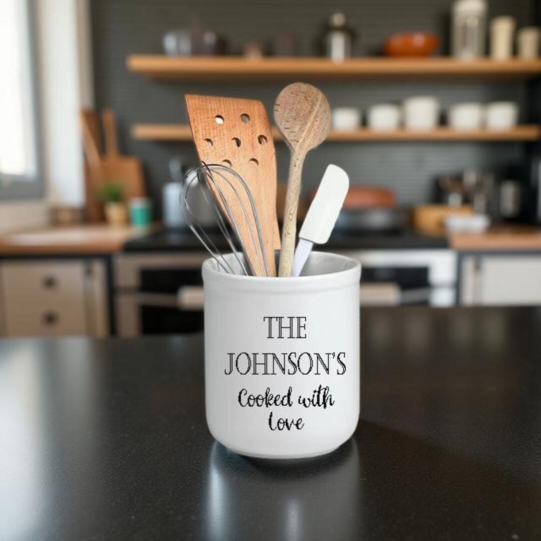 Utensil Holder - Personalized Custom Kitchen Organizer, Perfect for ...
