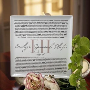 Personalized Photo Platter, Custom Recipe Plate, 12" Porcelain Square ...
