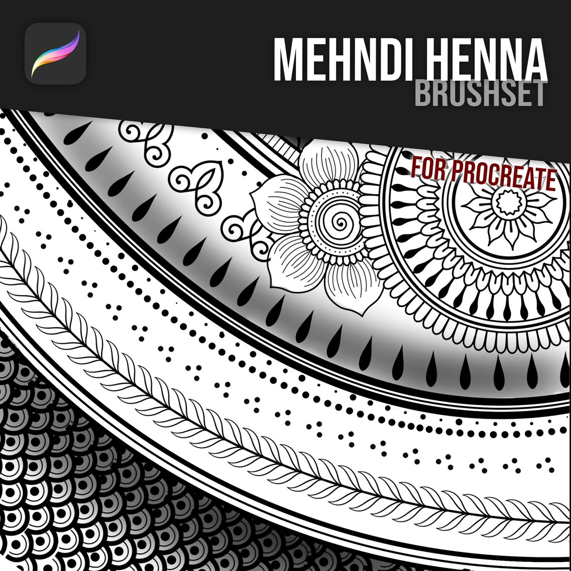Henna Mehndi Ornamental Tattoo Procreate Brushes - Etsy