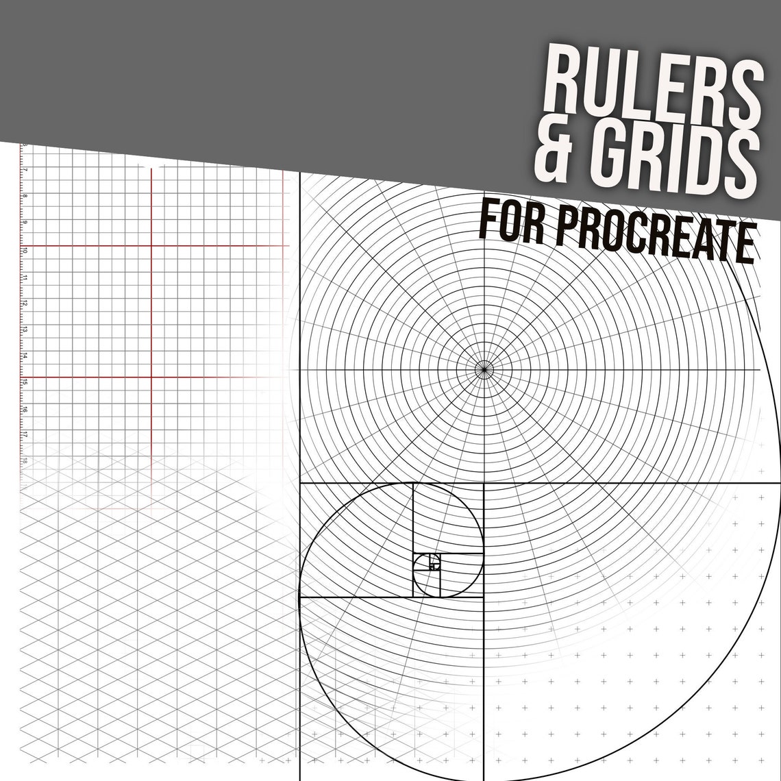 Procreate Ruler and Grid Pack - 11 Grids for A3, A4, Letter, Quadrat - Etsy
