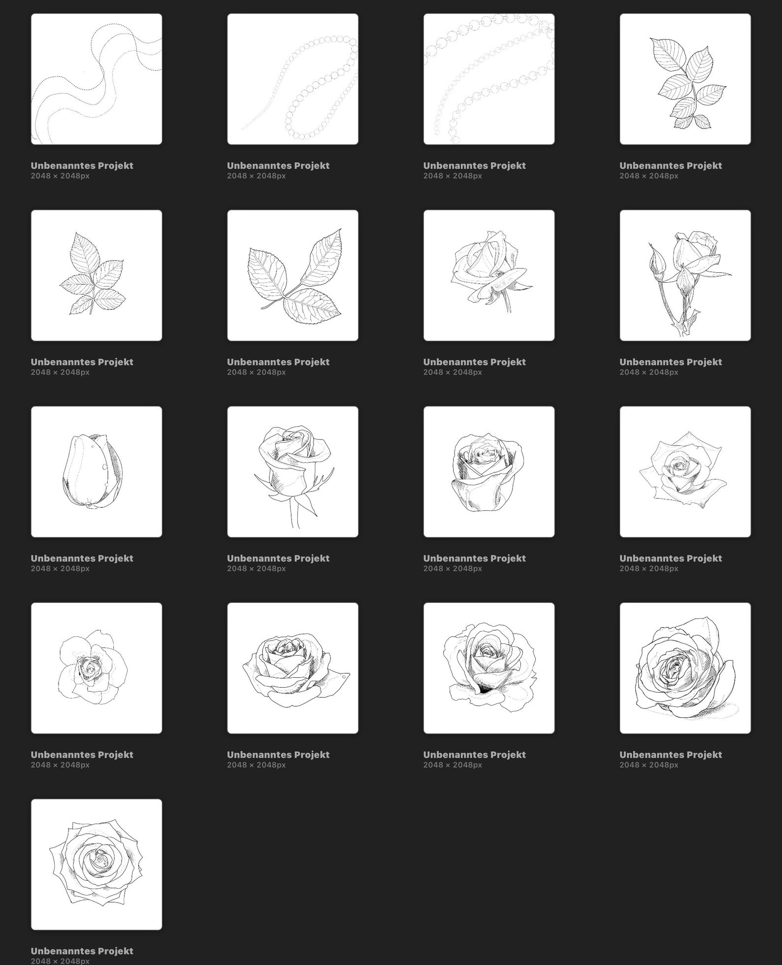 Procreate Tattoo Roses Leaves & Stencils Brush and Stamp Set | Etsy