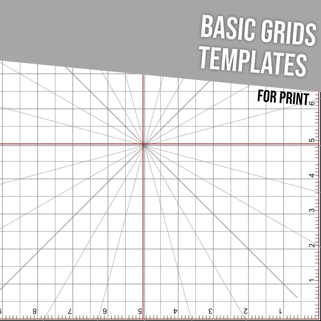Ruler and Grid Template Pack - 10 Grids for A3, A4, Letter - to Print ...