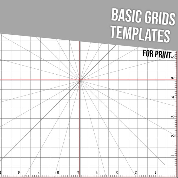 Ruler and Grid Template Pack 10 Grids for A3 A4 Letter - Etsy