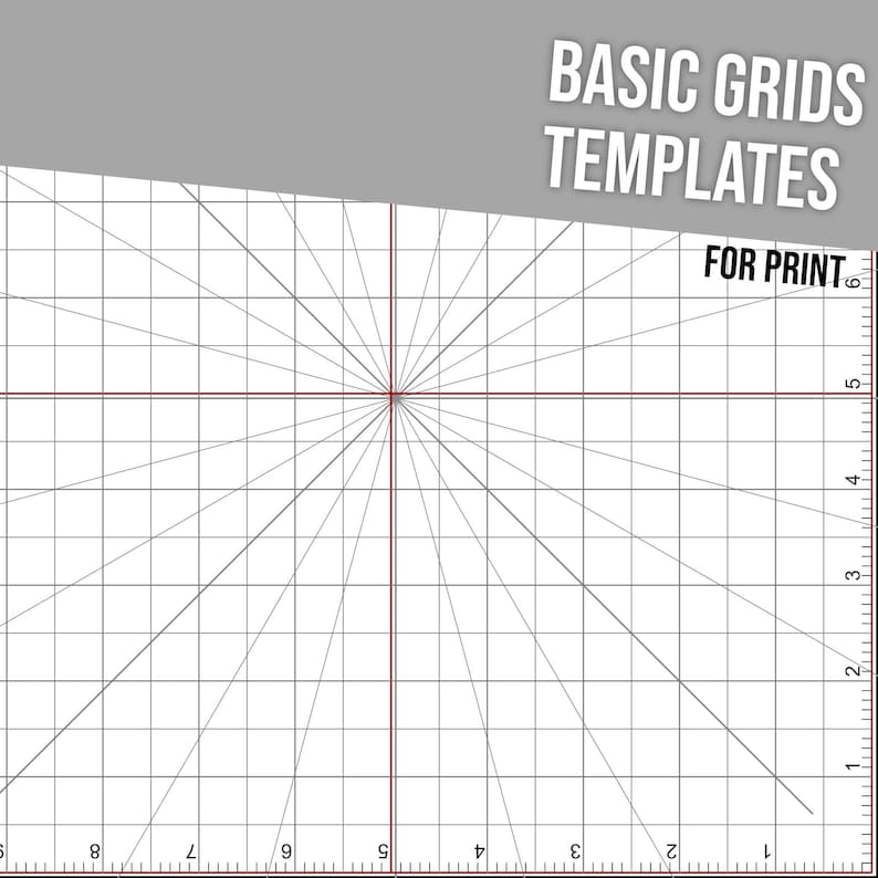 Ruler and Grid Template Pack - 10 Grids for A3, A4, Letter - to Print ...