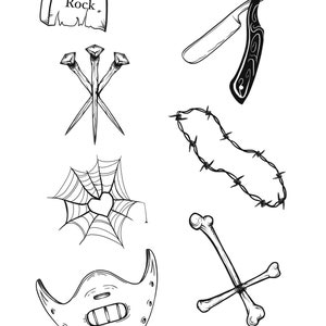 Halloween Flash Tattoo Sheets Bundle - Etsy