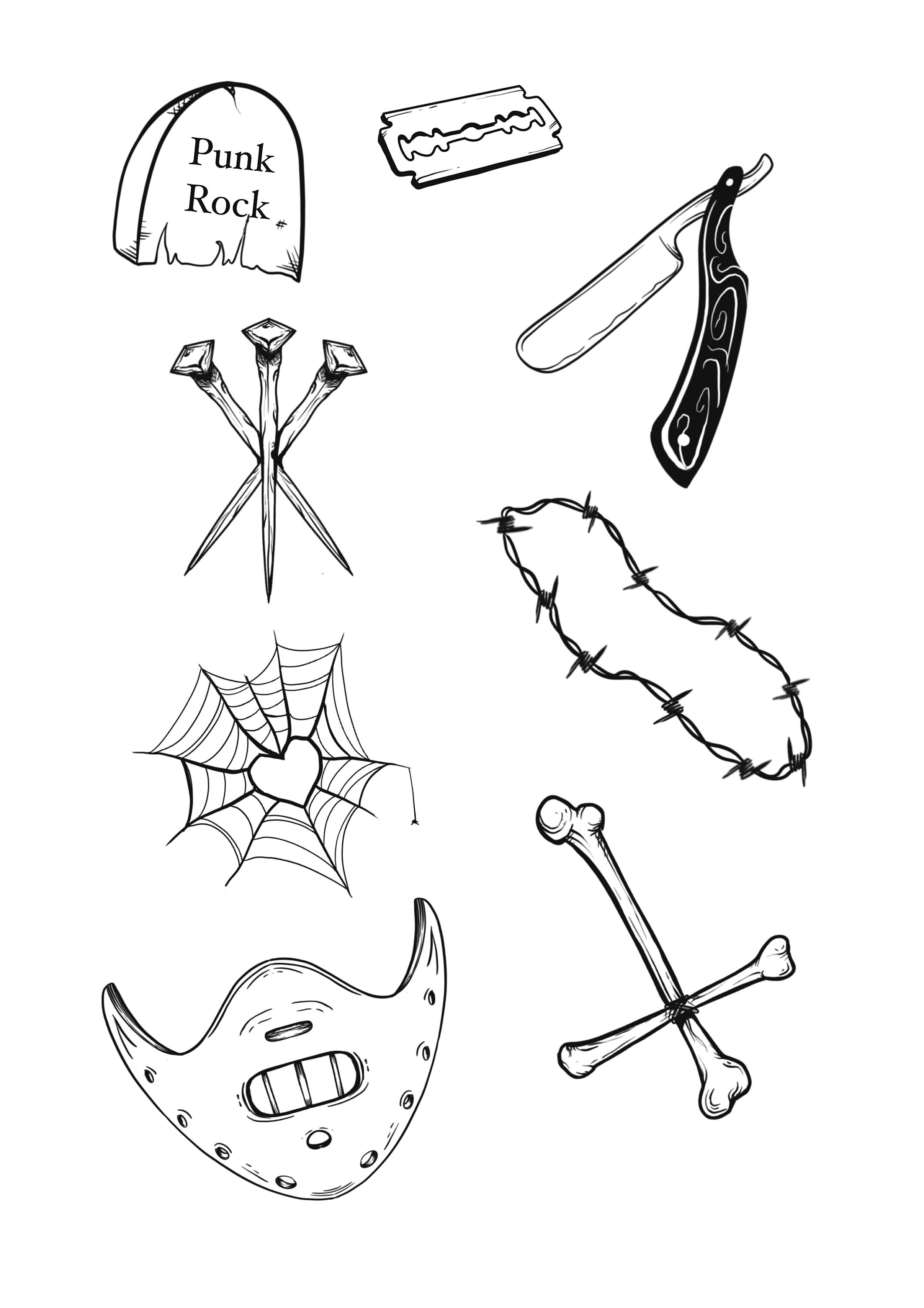 Halloween Flash Tattoo Sheets Bundle - Etsy