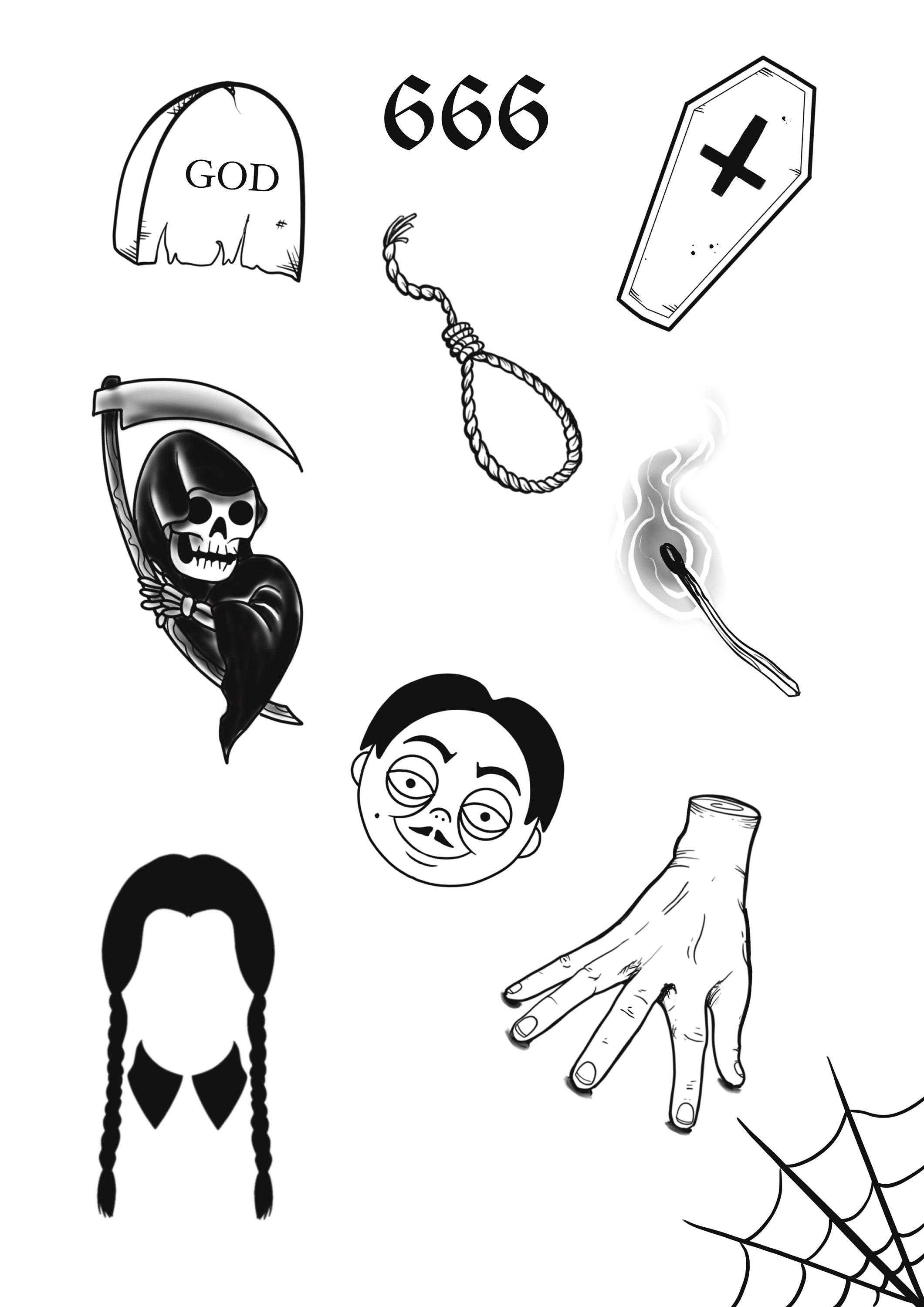 Halloween Flash Tattoo Sheets Bundle - Etsy