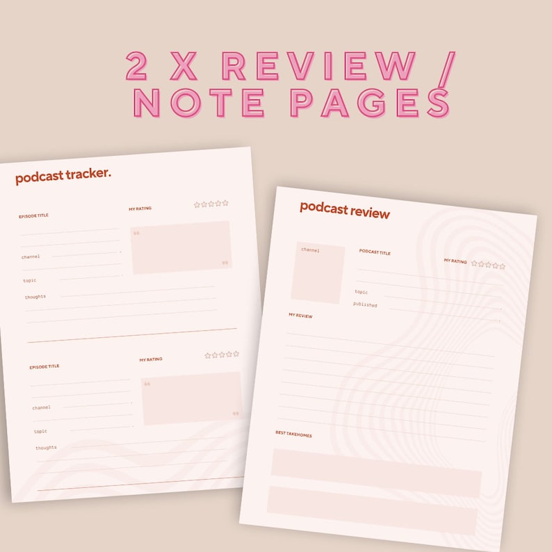 Digital Podcast Log Printable Planner Bullet Journal and Digital ...