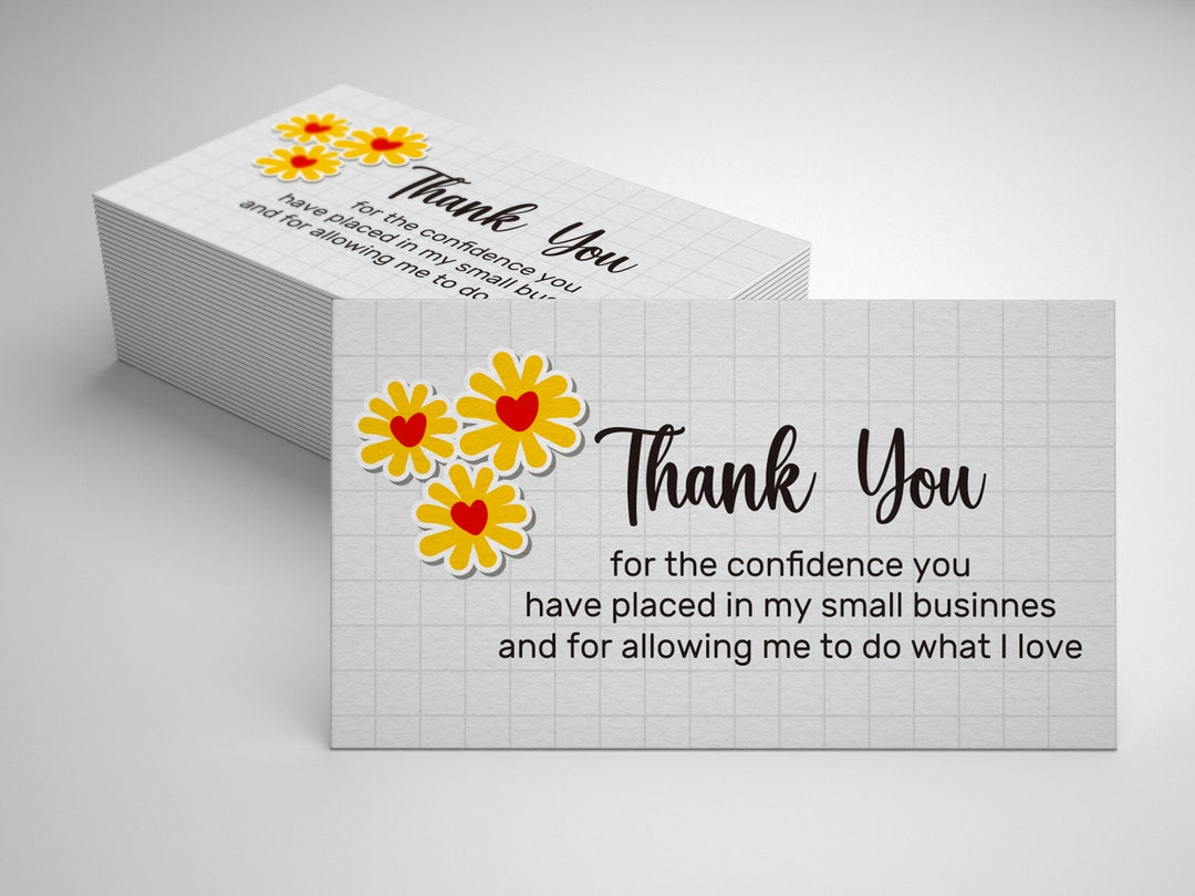 Small Business Thank You Cards Printable Thank You Card Package Inserts ...