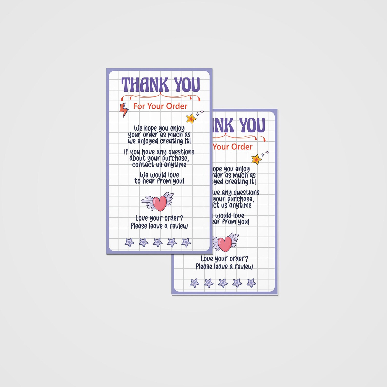 Small Business Thank You Cards Printable Thank You Card Package Inserts ...