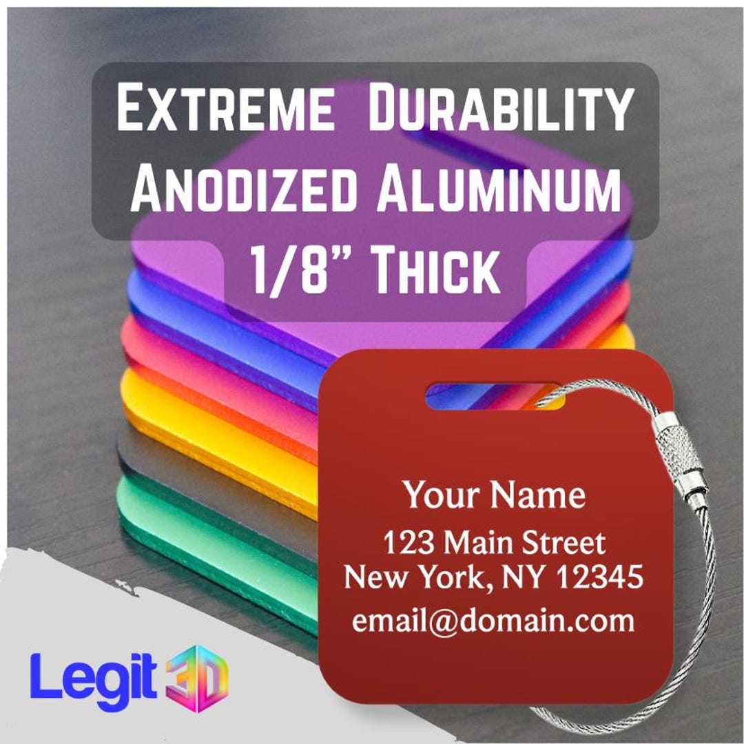 3 & 6 Pack Discounts - Custom METAL Tags, Backpacks and Bags With Your ...