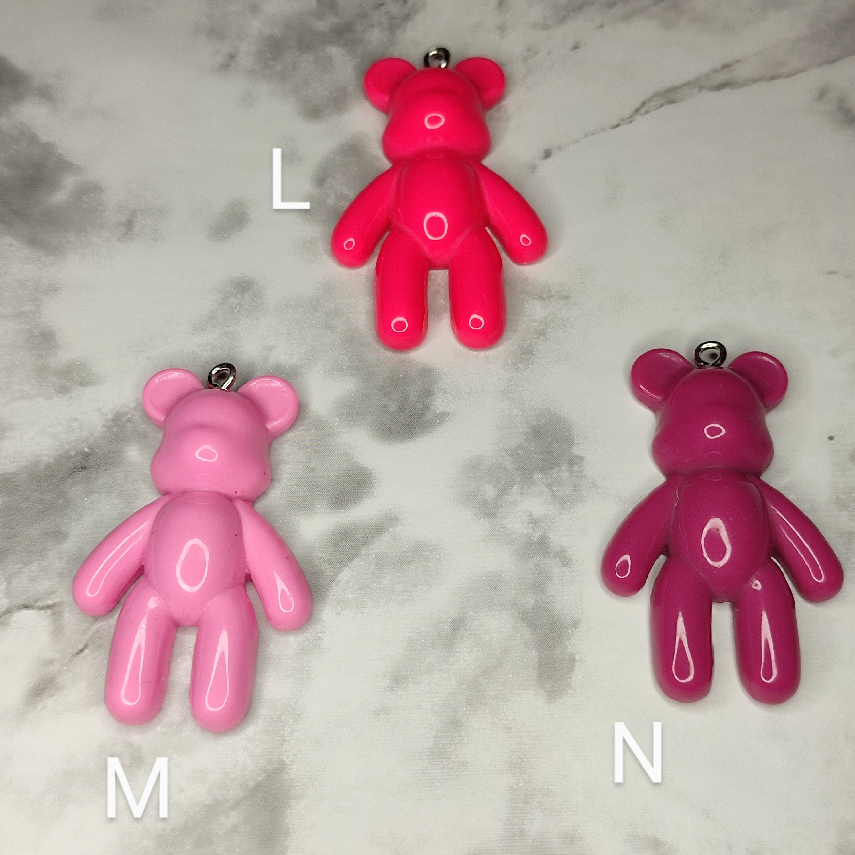 3D Teddy Bear Resin Flatback Bracelet Charms With Hook, Large Teddy ...