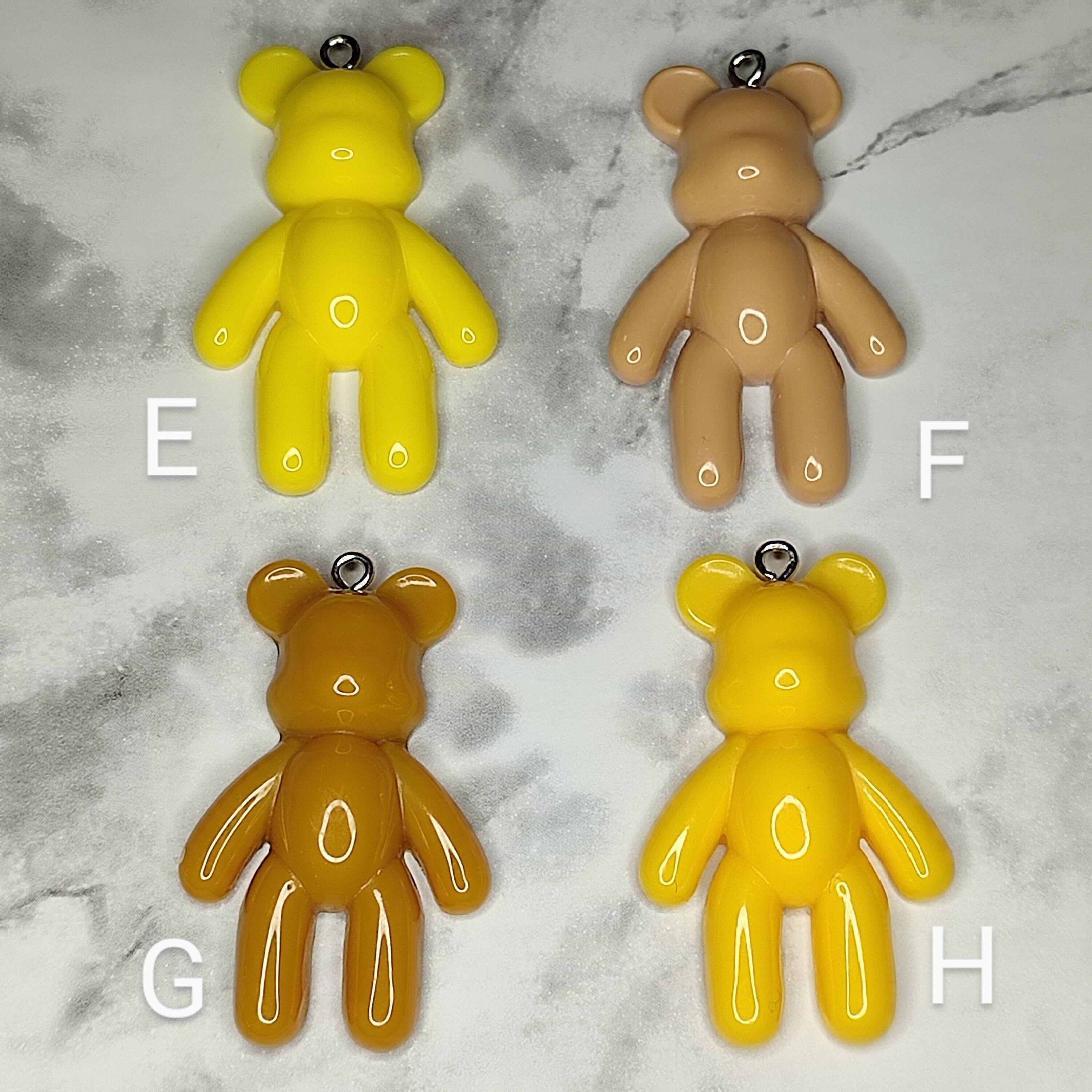 3D Teddy Bear Resin Flatback Bracelet Charms With Hook, Large Teddy ...