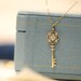Gold Key Pendant Genuine 18K Yellow Gold Natural Diamond Key - Etsy
