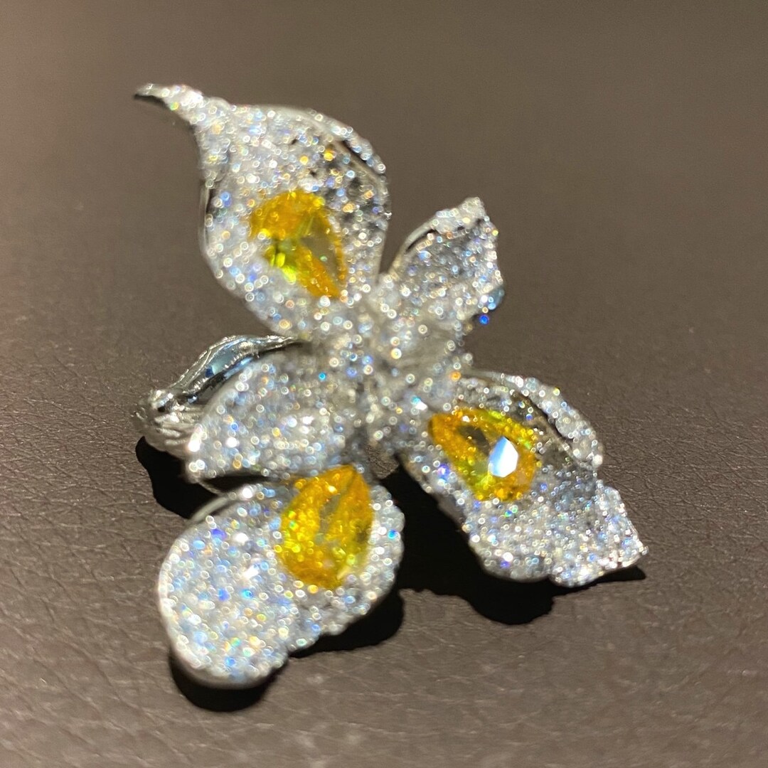 Stunning High Quality Imitation Yellow Diamond Ring 18K White - Etsy