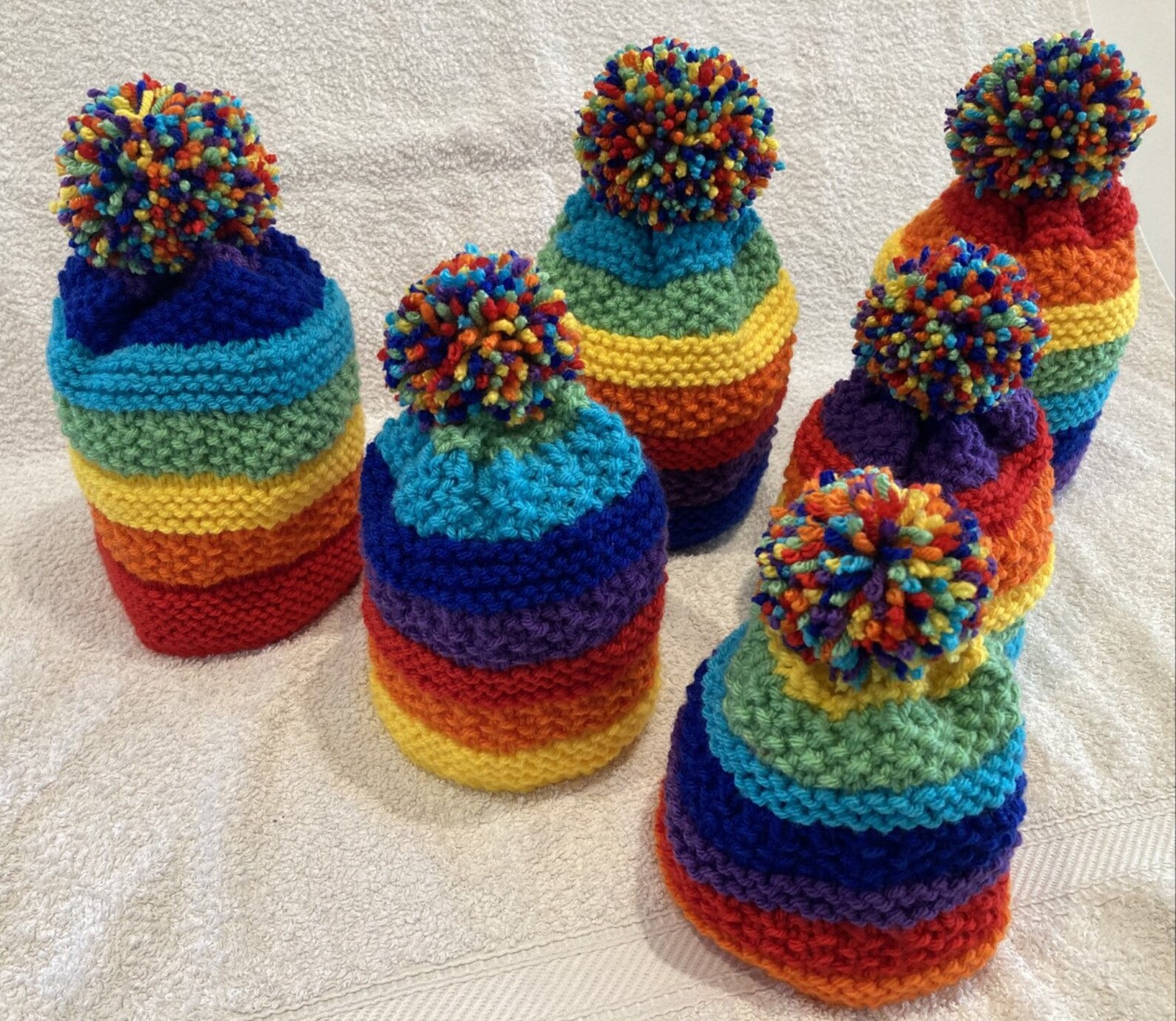 Rainbow Bobble Hat - Etsy UK