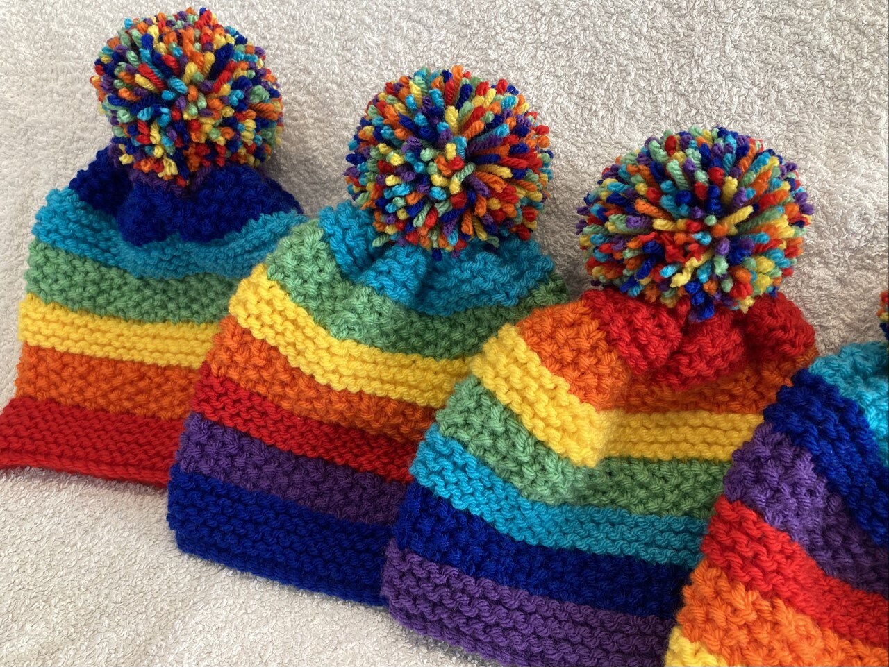 Rainbow Bobble Hat - Etsy UK