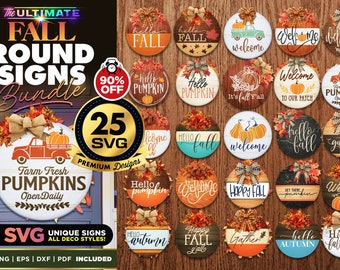 Round Fall Signs - Etsy