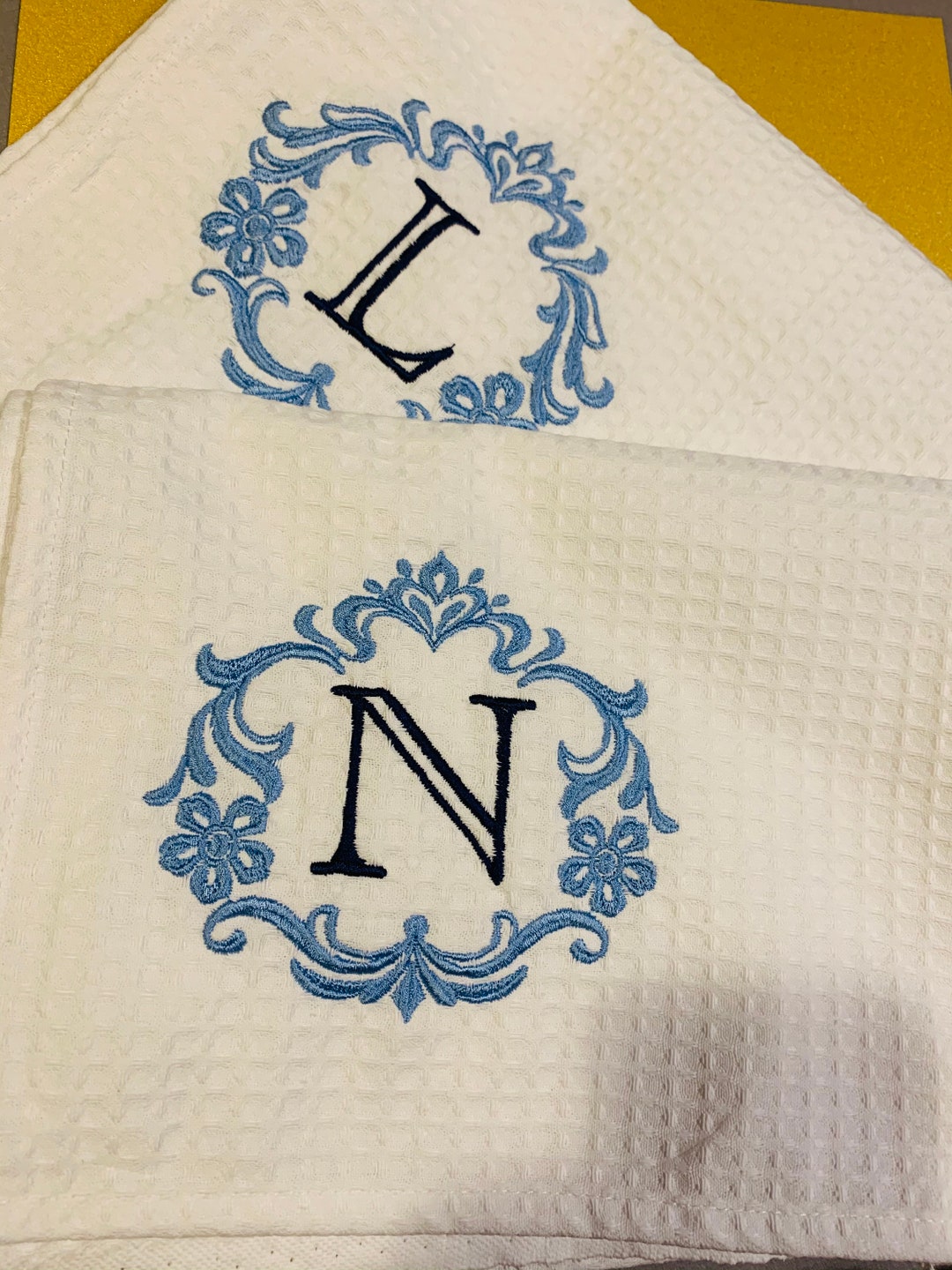Custom Kitchen Towel With Monogram / Personalized Tea Towel ...