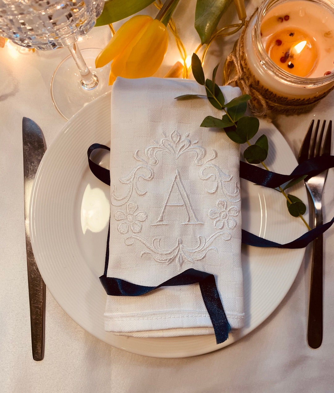 Personalized Celebration Monogrammed Table Napkins | Personalized ...