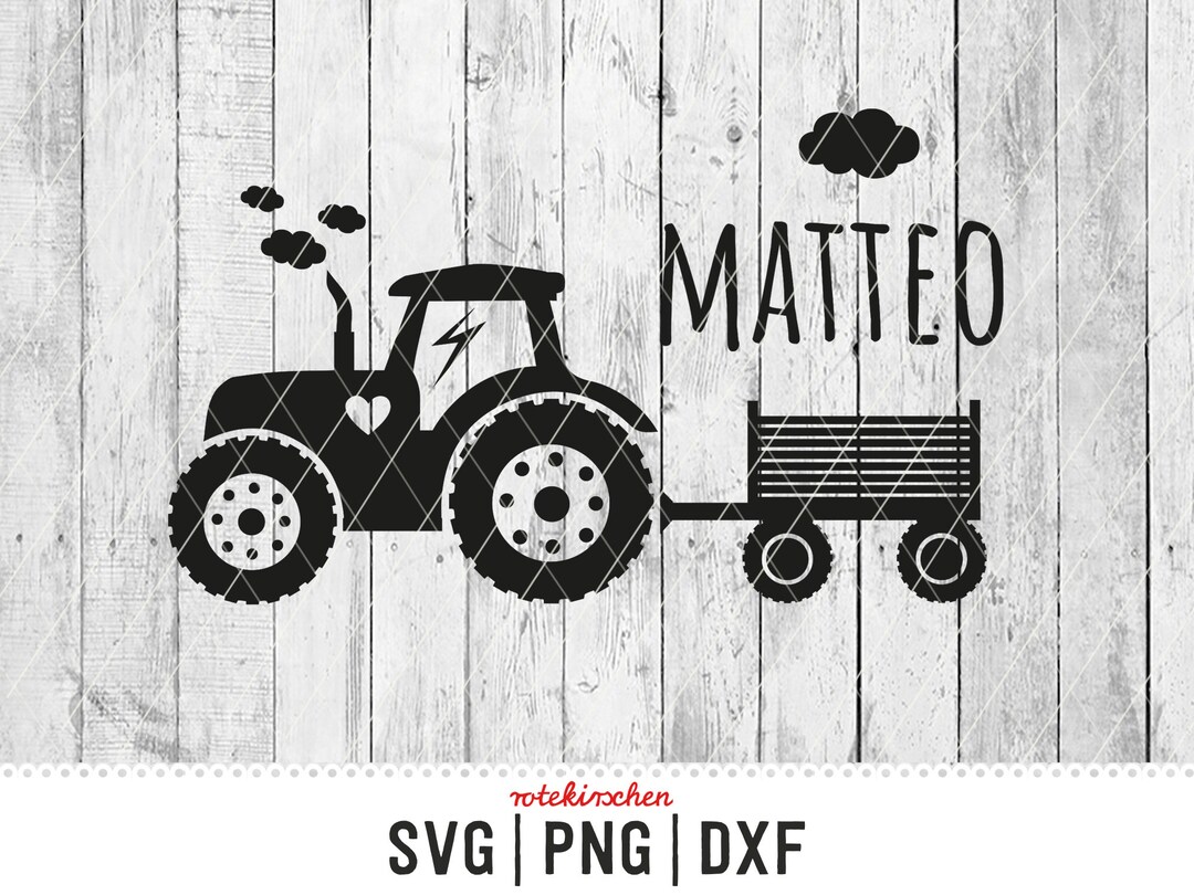 TRAKTOR mit Wunschnamen Plotterdatei | Trecker Traktor Bauernhof Bauer | Datei | Svg, Png, Dxf ...