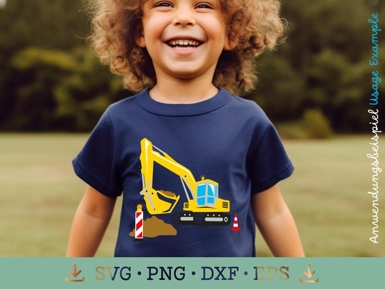 Construction Site SVG Plotter File for Excavators – for Birthday Shirts ...